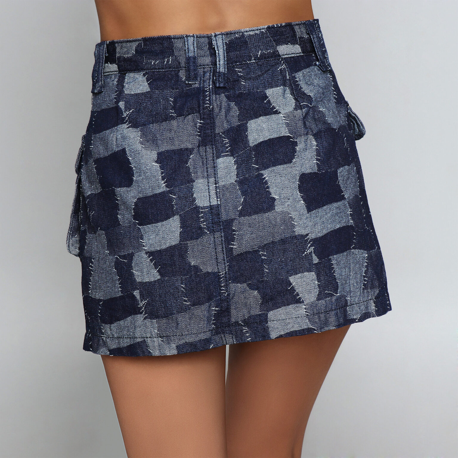 Wide Leg Jeans With Clasps At The Waist - Two Tones